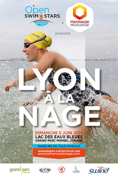 Lyon à la nage. Natation en eau libre sur le lac des Eaux Bleues. A ...